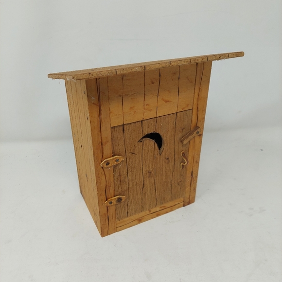 Handmade | Accents | Handmade Wooden Outhouse Miniature Rustic Cabin ...